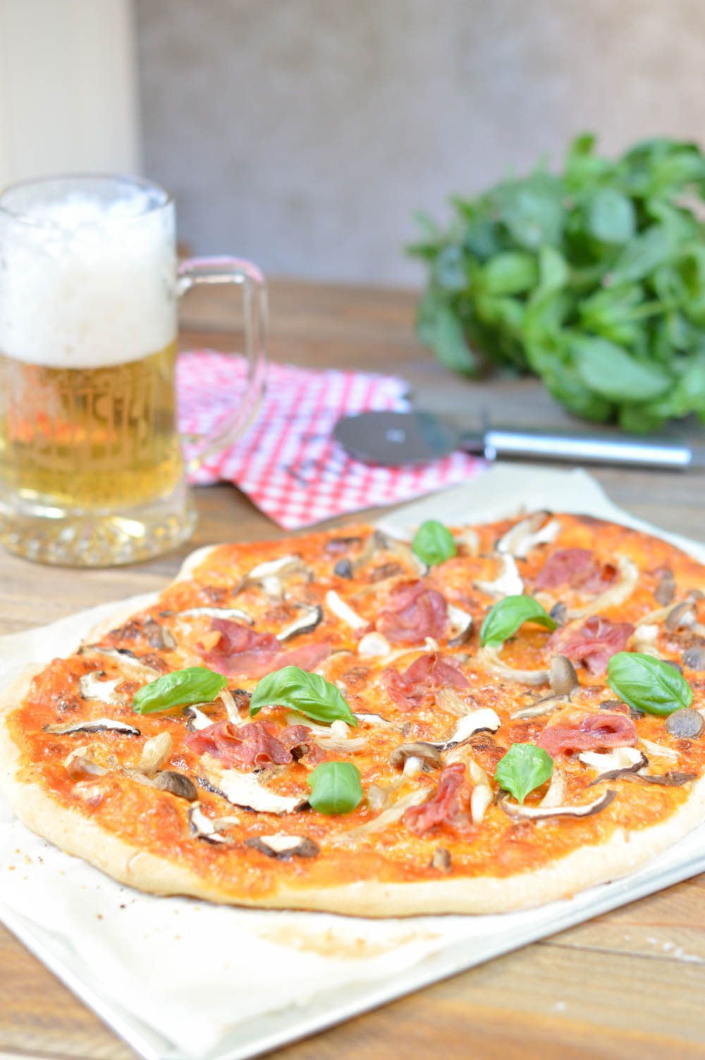 Pizza de setas con jamón | La Cuchara Azul En casa a menudo hacemos ...
